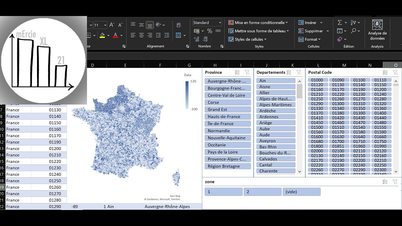 Ce n'est pas possible de diviser une carte choroplèthes d'Excel avec sa ...