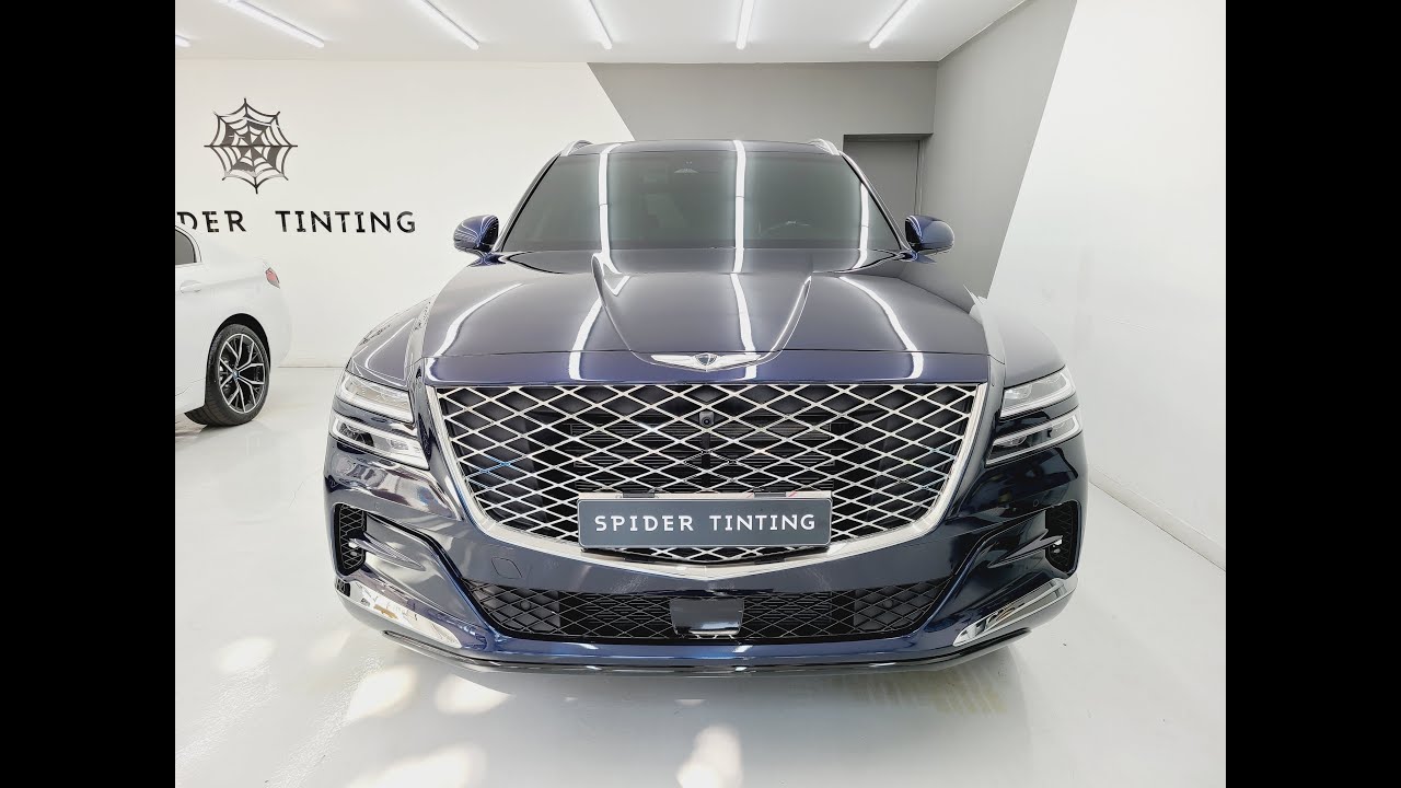 GENESIS 제네시스 GV80 로얄블루 신차패키지. 존슨썬팅 XR + QXD7000. - YouTube