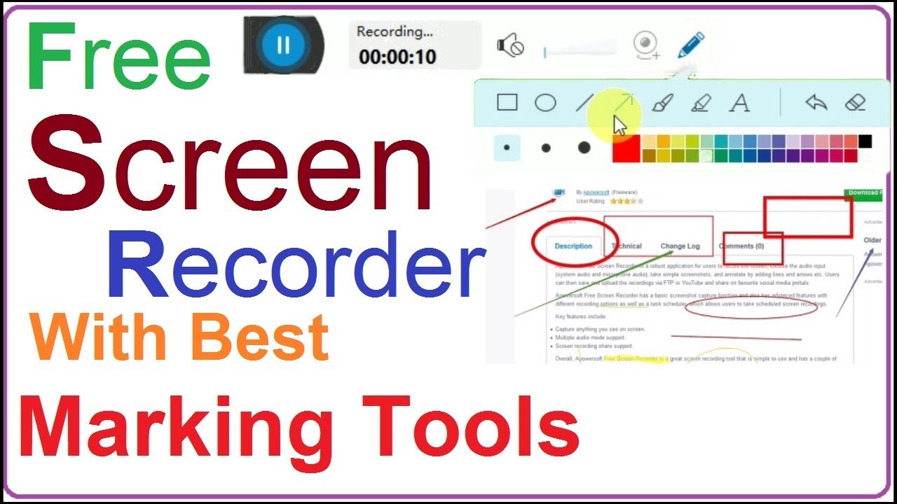 Free Screen Recorder With Marking Tools || Screen Recorder Turorial ...