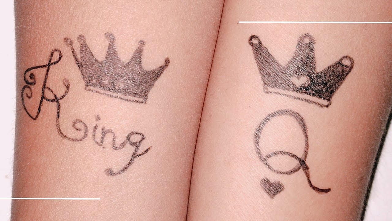 how to King is King Cara Membuat Tato Simple K Mahkota With queen 👑 ...