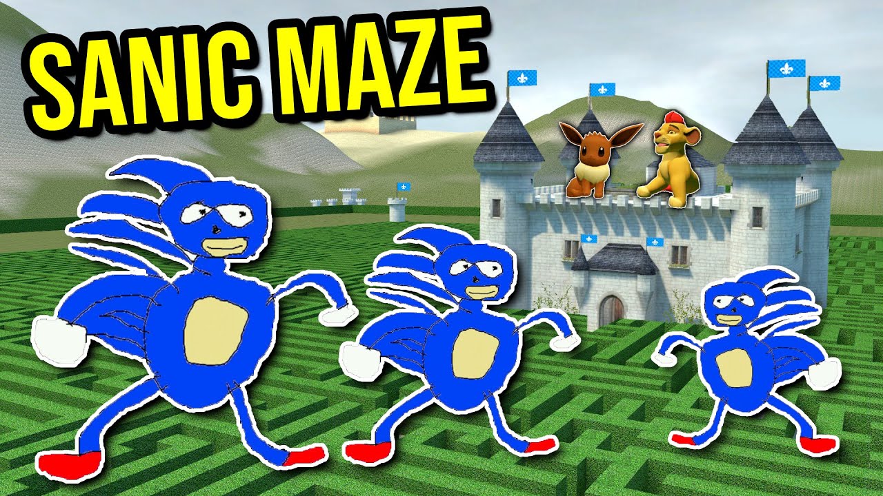 RUNNING FROM SANIC IN A MAZE!! (Garry's Mod) - YouTube