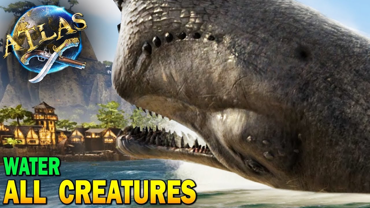 🐳Atlas All Water Creatures!! Boss Whale Destroys Town!! Atlas Early ...