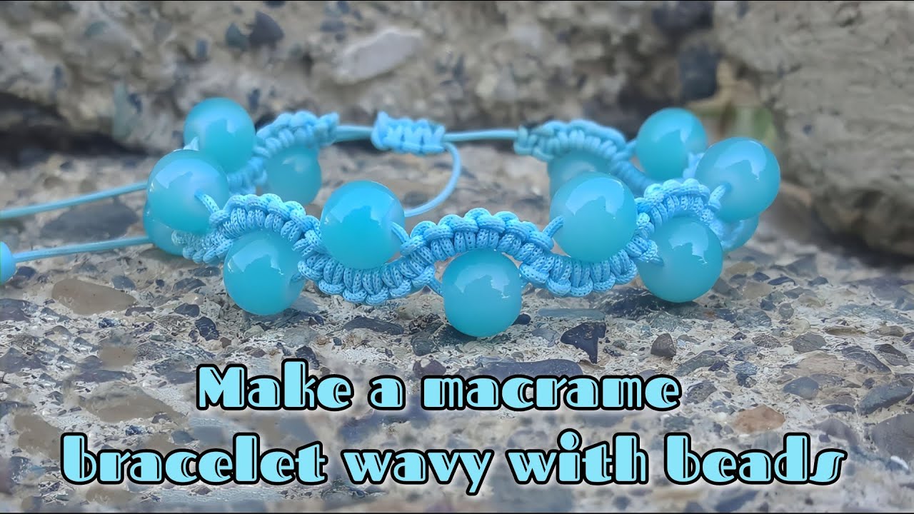 Make a macrame bracelet wavy with beads /How to make a macrame bracelet? / DIY - YouTube