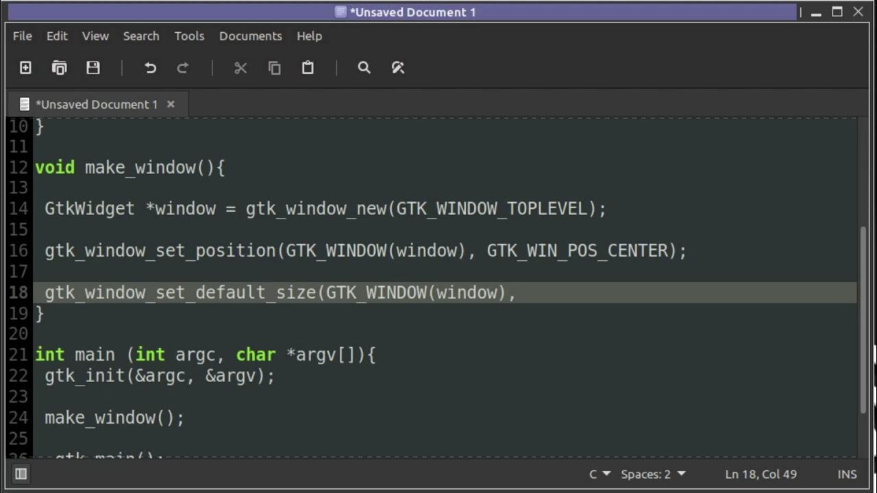 GTK 3 GUI in C pt1 - YouTube