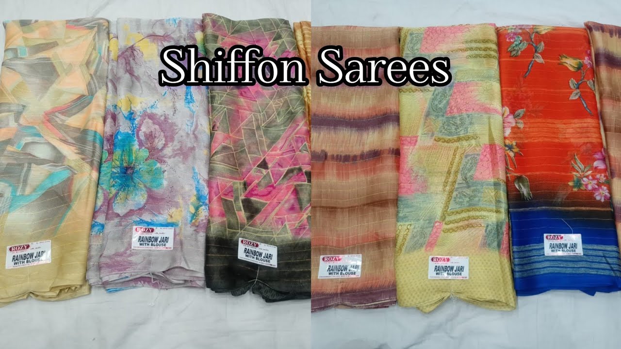 Shiffon Sarees 580/- Order 8125665125 - YouTube
