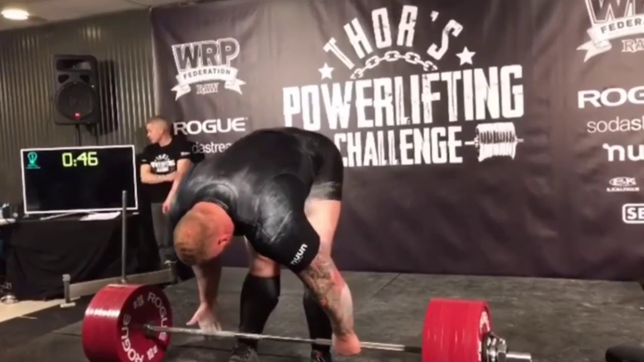 Hafthor bjornsson Thor's Powerlifting deadlift 430 kg fail - YouTube