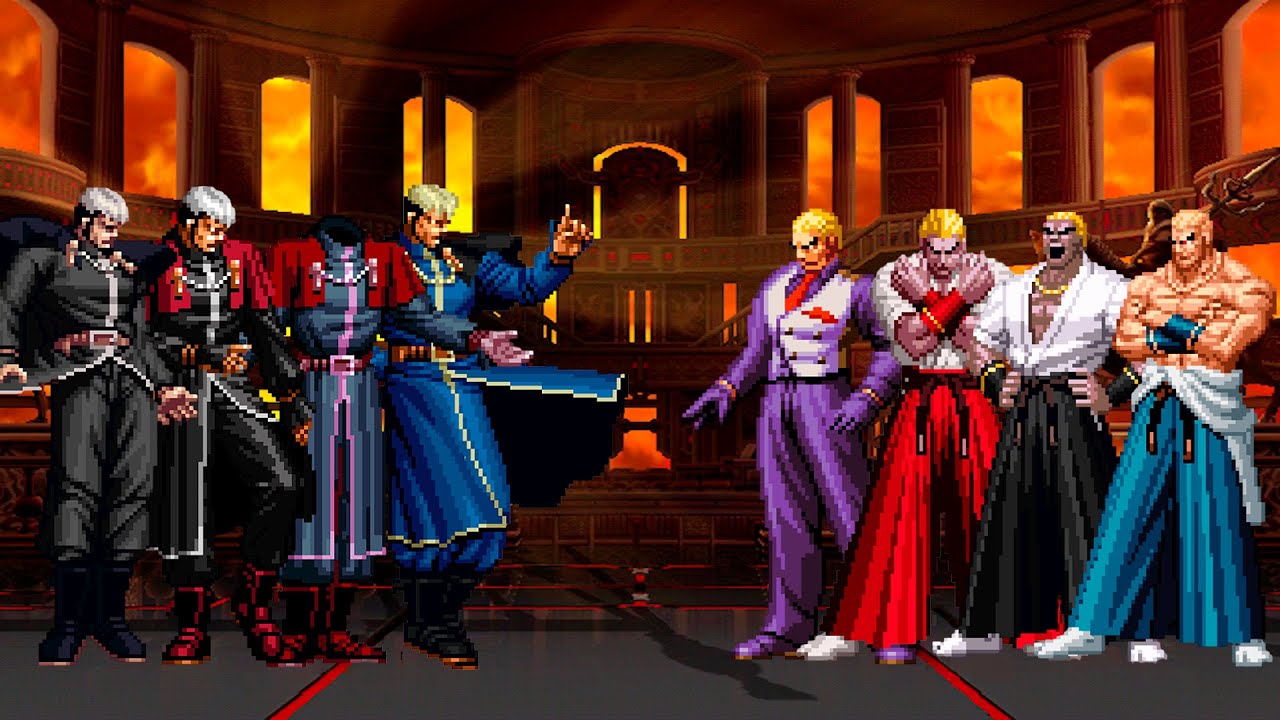 [KOF Mugen] Goenitz Team vs Geese Howard Team - YouTube