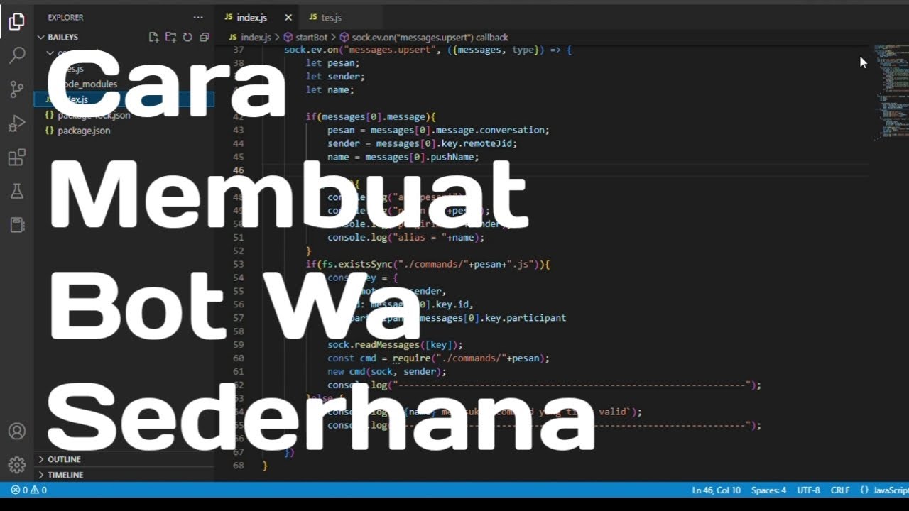 Cara Membuat Bot Wa Menggunakan Nodejs 1 Youtube