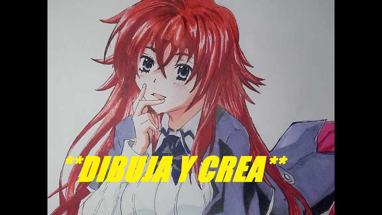 Dibujo de Rias/speed draw RIAS (highSchool dxd) - YouTube