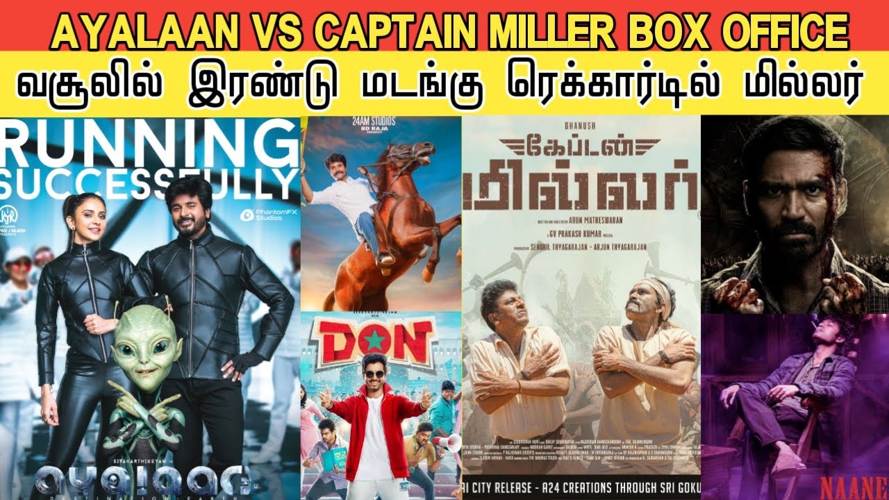 Ayalaan Vs Captain Miller Box office Collection | SK & Dhanush 's Top 5 ...
