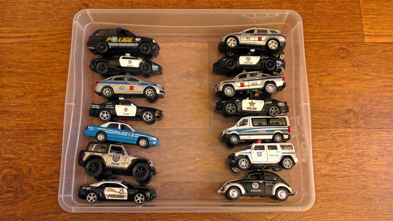 14 Police Cars Out of the Box - YouTube