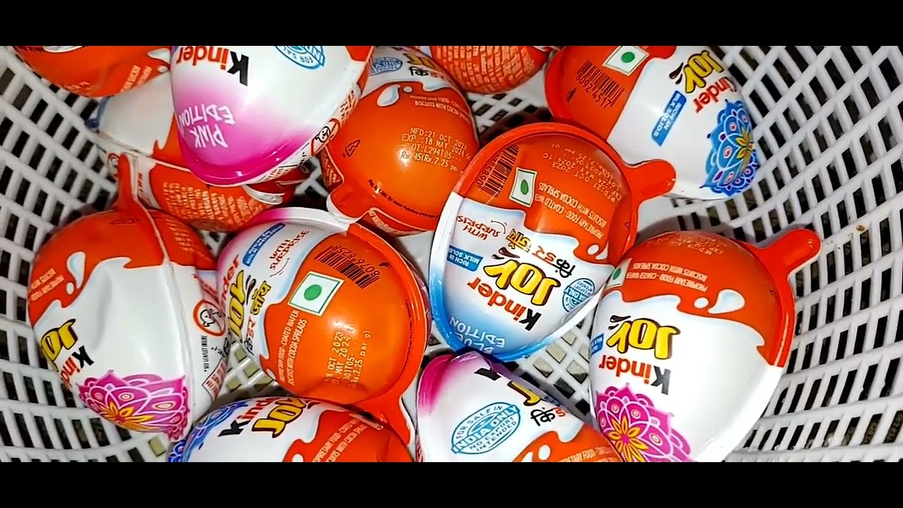 some lot's of colorful kinder Joy collection - YouTube