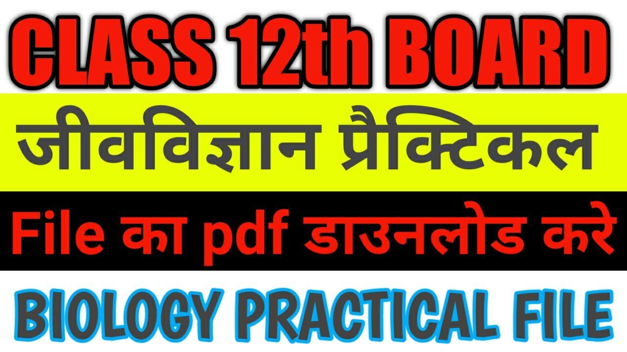 Biology Practical File|Class 12 Practical File|12th Biology Practical ...