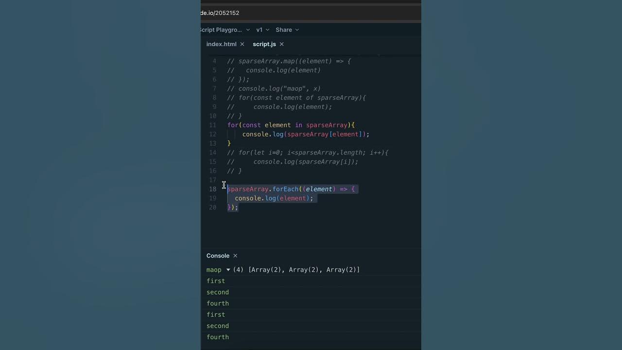which loop method to handle sparse Array empty slots ? - YouTube