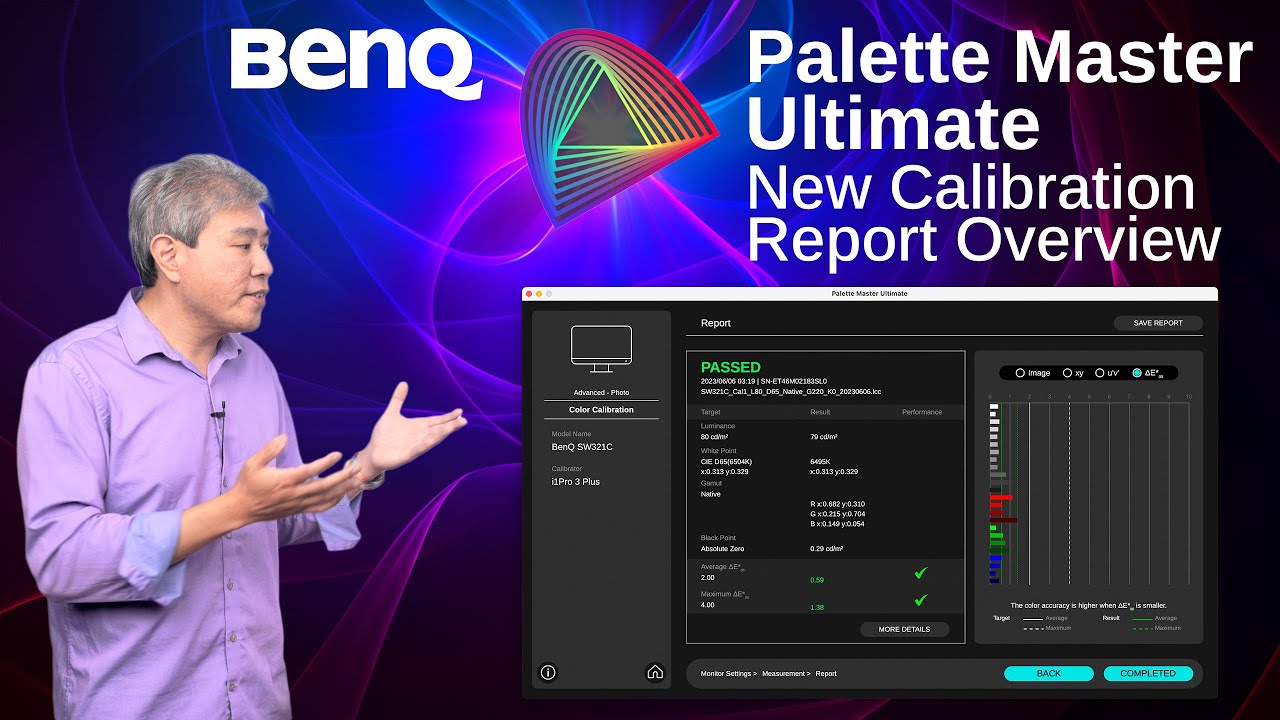 BenQ Palette Master Ultimate New Calibration Report Overview - YouTube