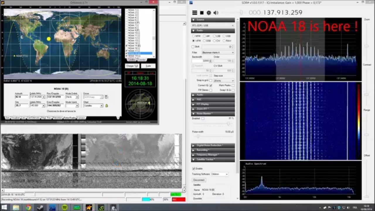 NOAA 18 Reception - SDR# - RTL-SDR & Discone antenna - YouTube