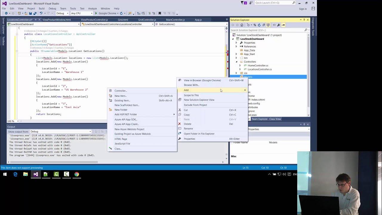 Single Page Application in AngularJS - Tutorial 2 - adding WebAPI MVC web service using $http ...