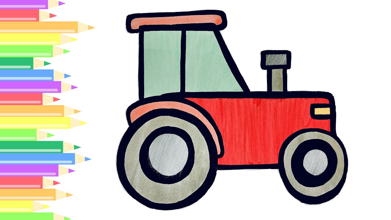 HOW TO DRAW A TRACTOR STEP BY STEP / DRAW AND COLOR - YouTube
