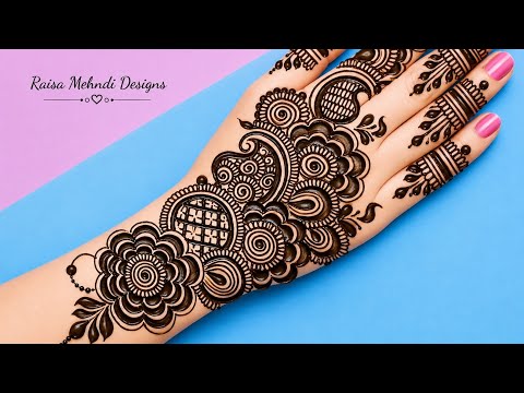 easy rose mehndi designs | back hand mehndi design | simple flower mehndi design