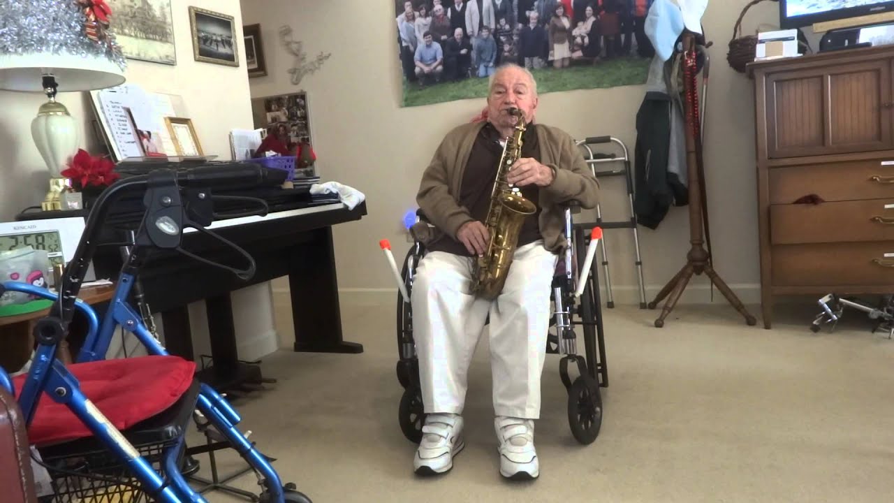 95 Year Old Grandpa Playing Saxophone - YouTube
