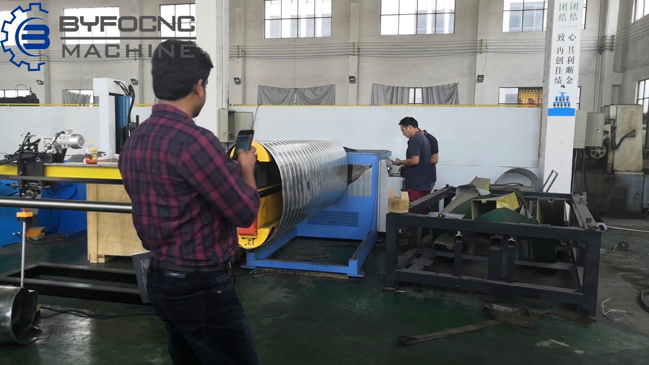 Indian customers testing Oval duct forming machine - BYFO company - YouTube