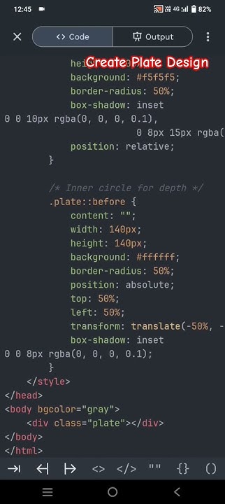 Create Plate Design 🍽️👩💻using Html And Css Ytviralshorts Html Css Trendingshorts Coding 0255