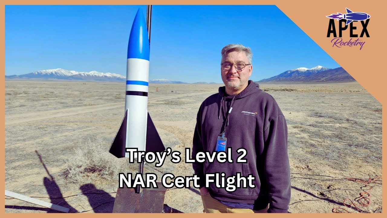 Troy's NAR Level 2 Certification flight - YouTube