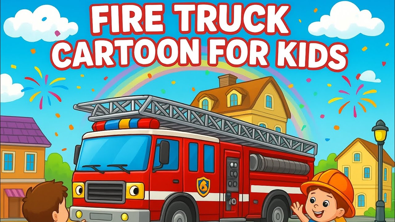 🚒 Fire Truck Cartoon for Kids | Learn About Firefighters & Fire Engines ...