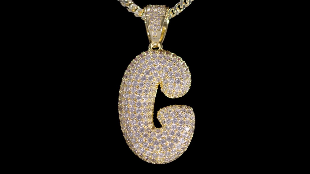 The Bubble Letter G Necklace | Necklaces | King Ice - YouTube
