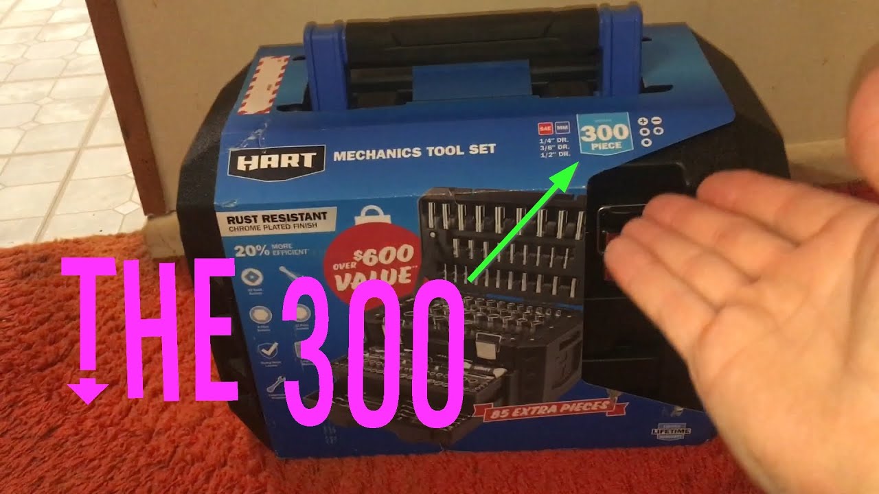 Walmart Hart Mechanics Tool set 300 Piece not 217 not 270 unboxing ...