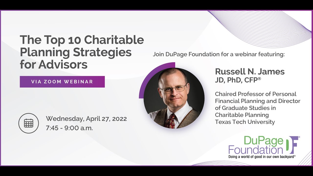The Top 10 Charitable Planning Strategies for Advisors Webinar - YouTube
