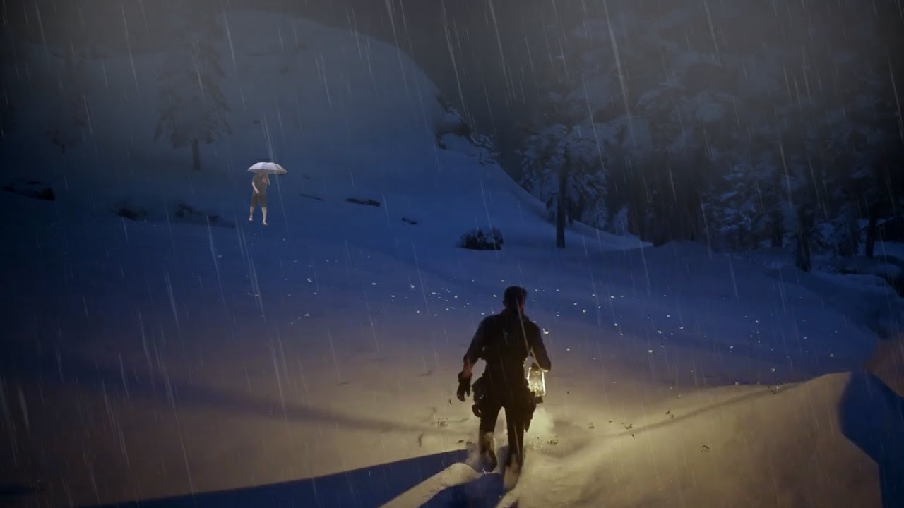 Heavy Rain Thunderstorm Heard at Night | RDR2 ASMR, Road in the ...