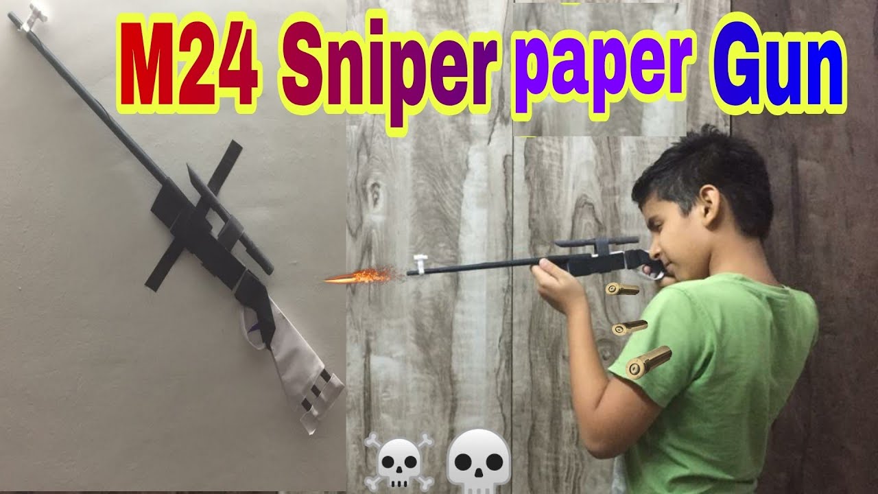 How to make M24 Sniper paper Gun - YouTube