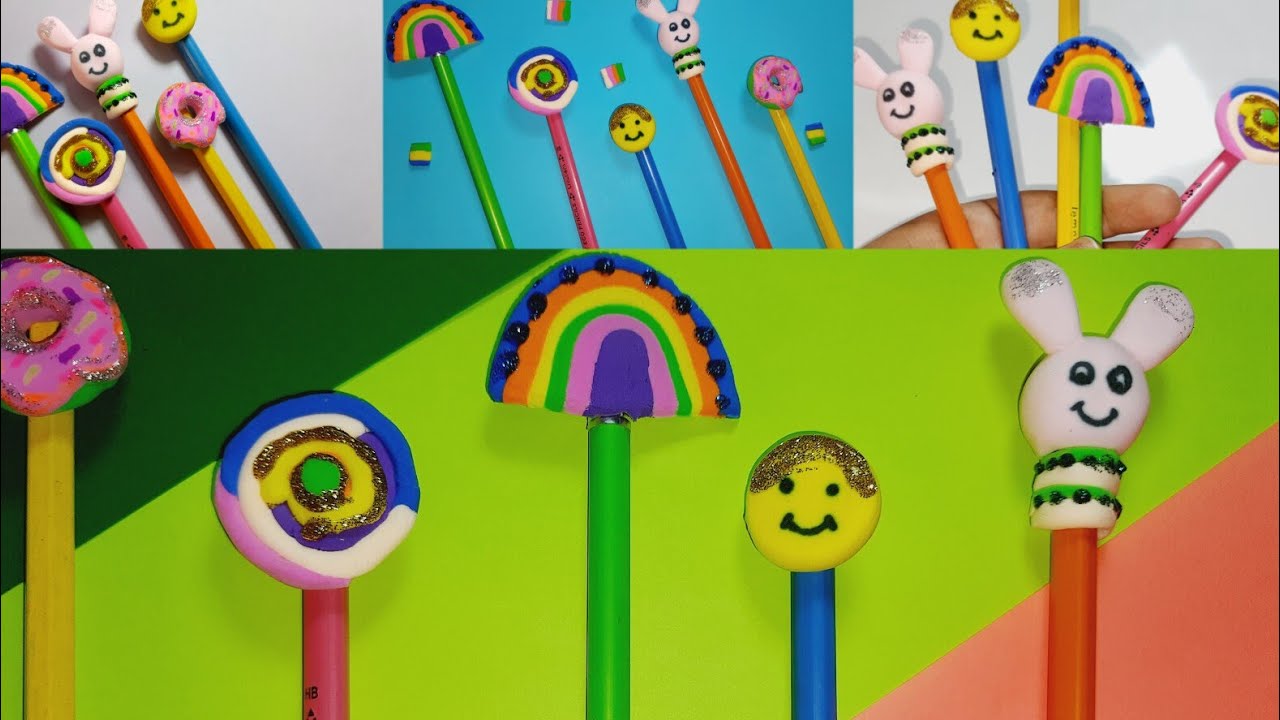 DIY Easy & Amazing pencil topper with polymer clay for kids | 6 easy ...