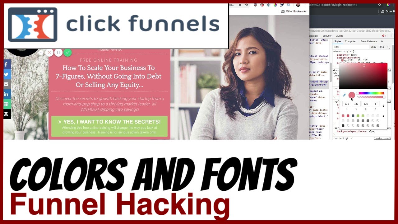ClickFunnels 1.0 - How to Pick Colors and Fonts when Funnel Hacking ...
