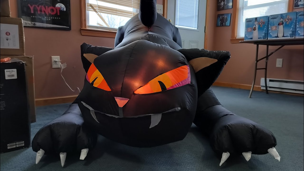 2011 Gemmy Halloween Airblown Inflatable 6ft Animated Black Cat ...