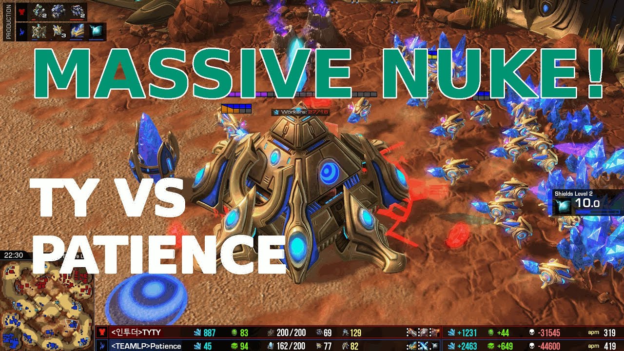 HUGE NUKE - TY vs Patience - TvP - Starcraft 2 - YouTube