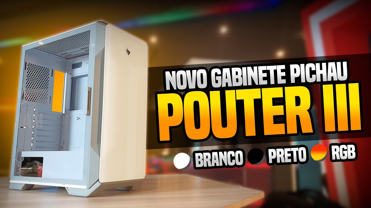 Conheça o Gabinete Pichau Gaming Pouter III Branco, Preto e RGB - YouTube