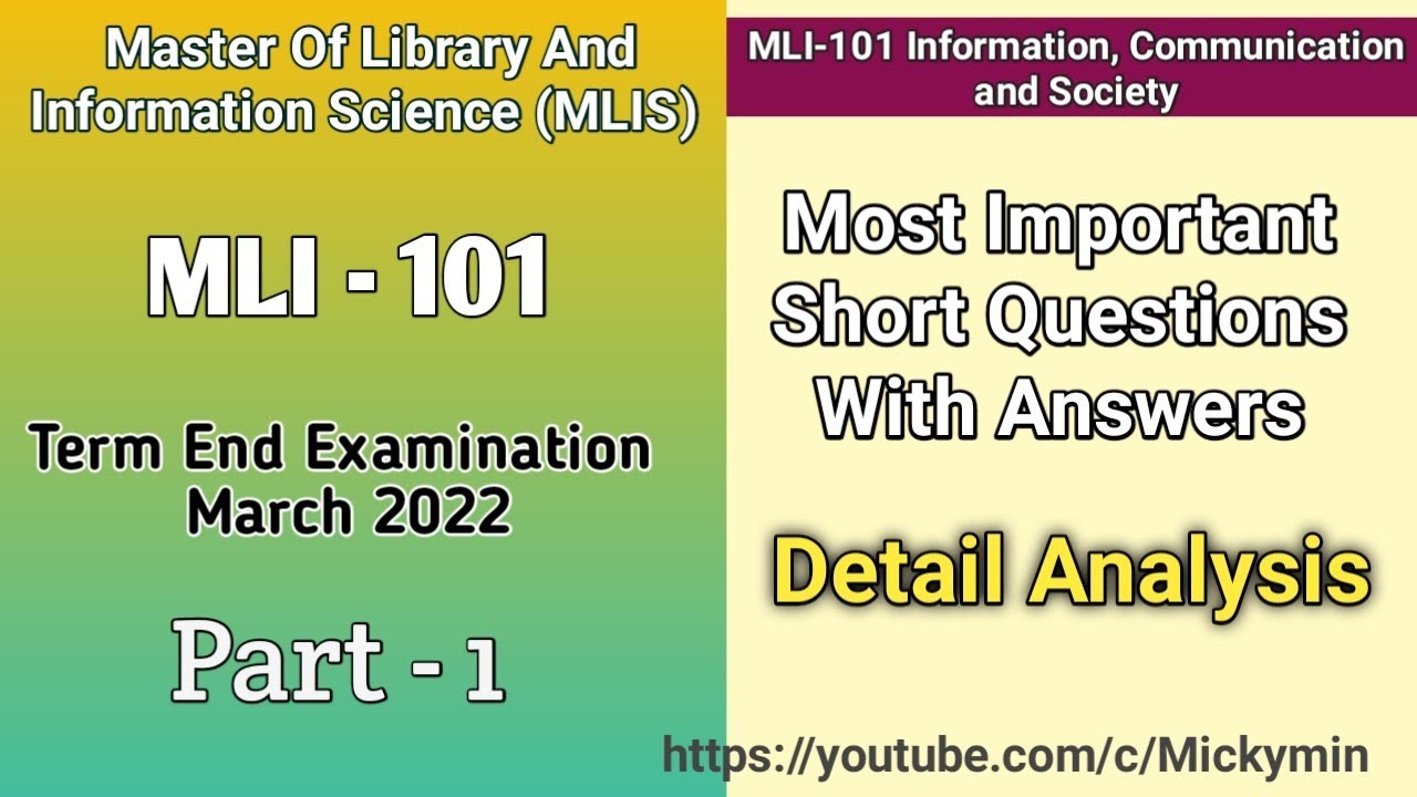 MLI 101 Top Most Questions With Detail Analysis For Term End ...