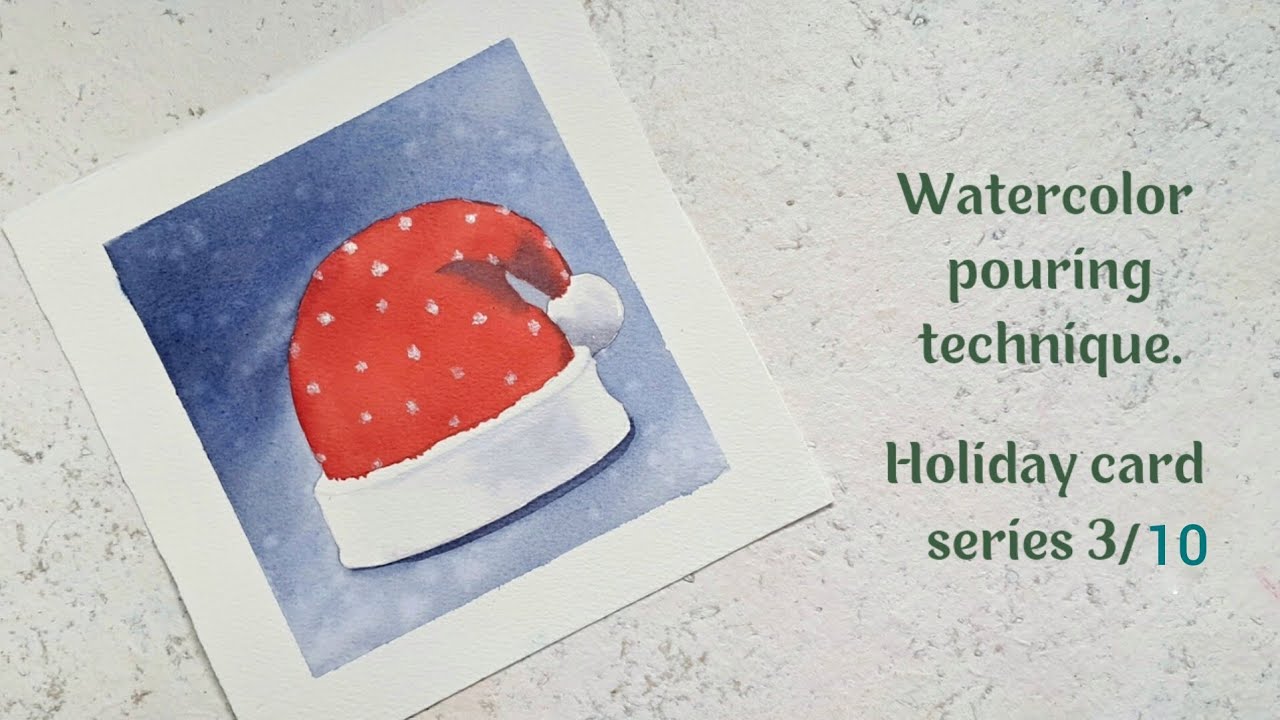Watercolor Christmas card painting series 3/10 | Easy DIY Holiday card ...