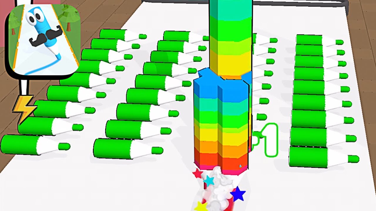 Crayon Rush 3D - All Levels Gameplay Android,ios (Levels 293-295) - YouTube