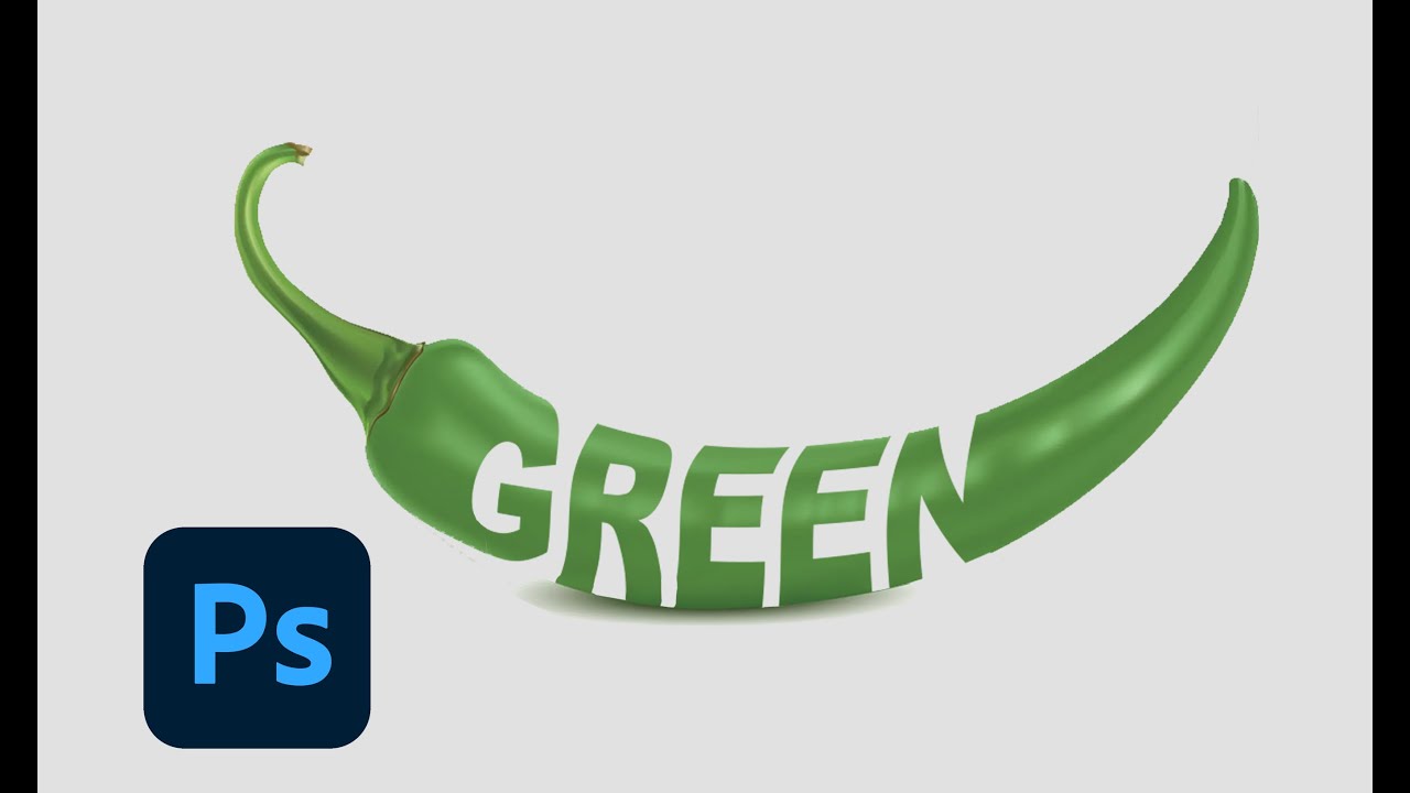 Photoshop 3D Text Warp Tutorial | Green Chili Typography Design - YouTube