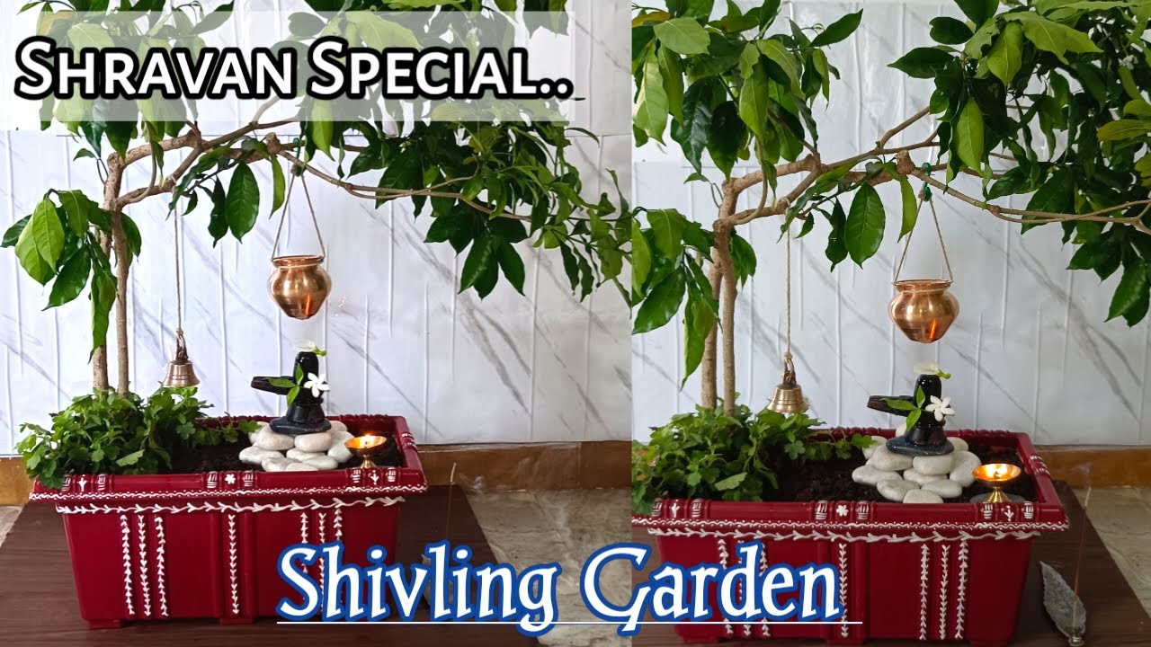How to Make Simple & Beautiful Miniature Shivling Garden| Shivling ...