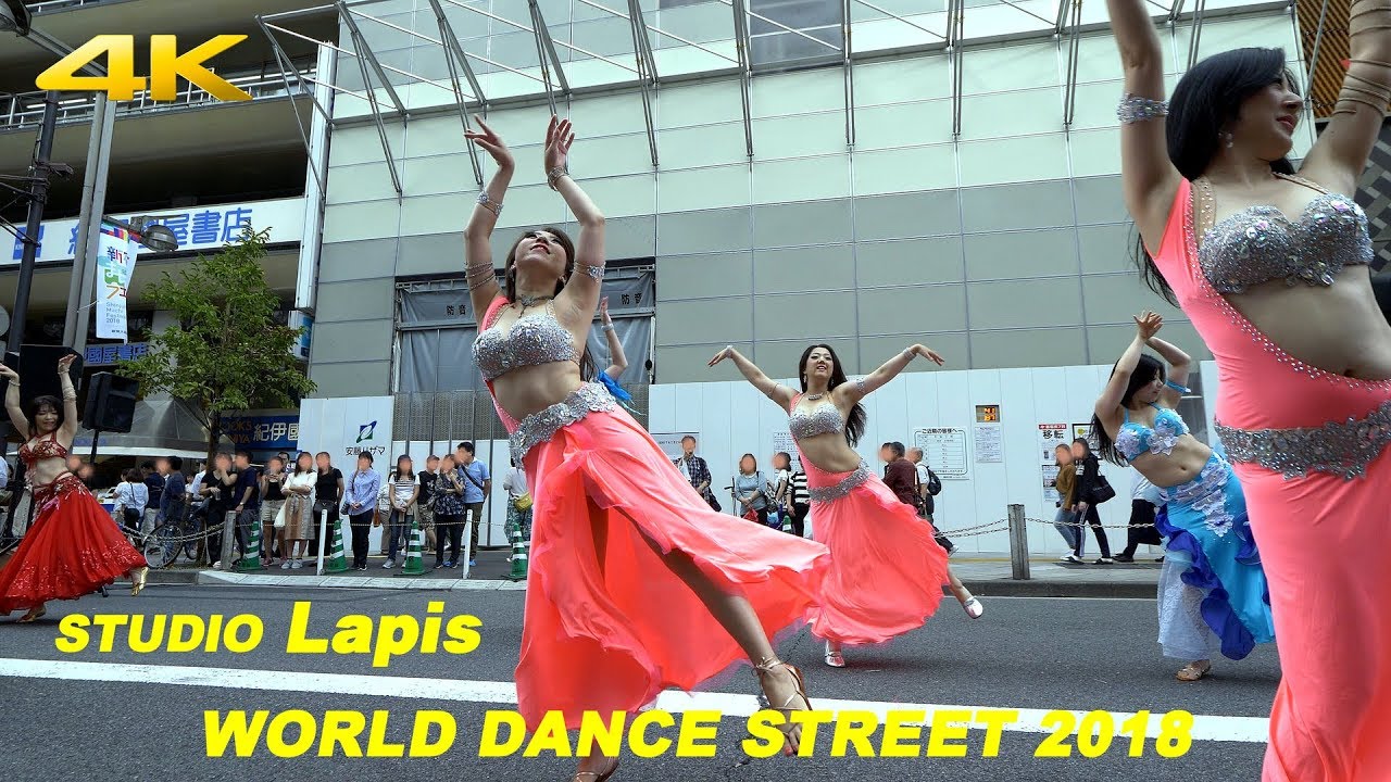 4K60P ベリーダンス！ 新宿まちフェス WORLD DANCE STREET 2018 BELLY DANCE, STUDIO LAPIS 新宿通り in SHINJUKU - YouTube