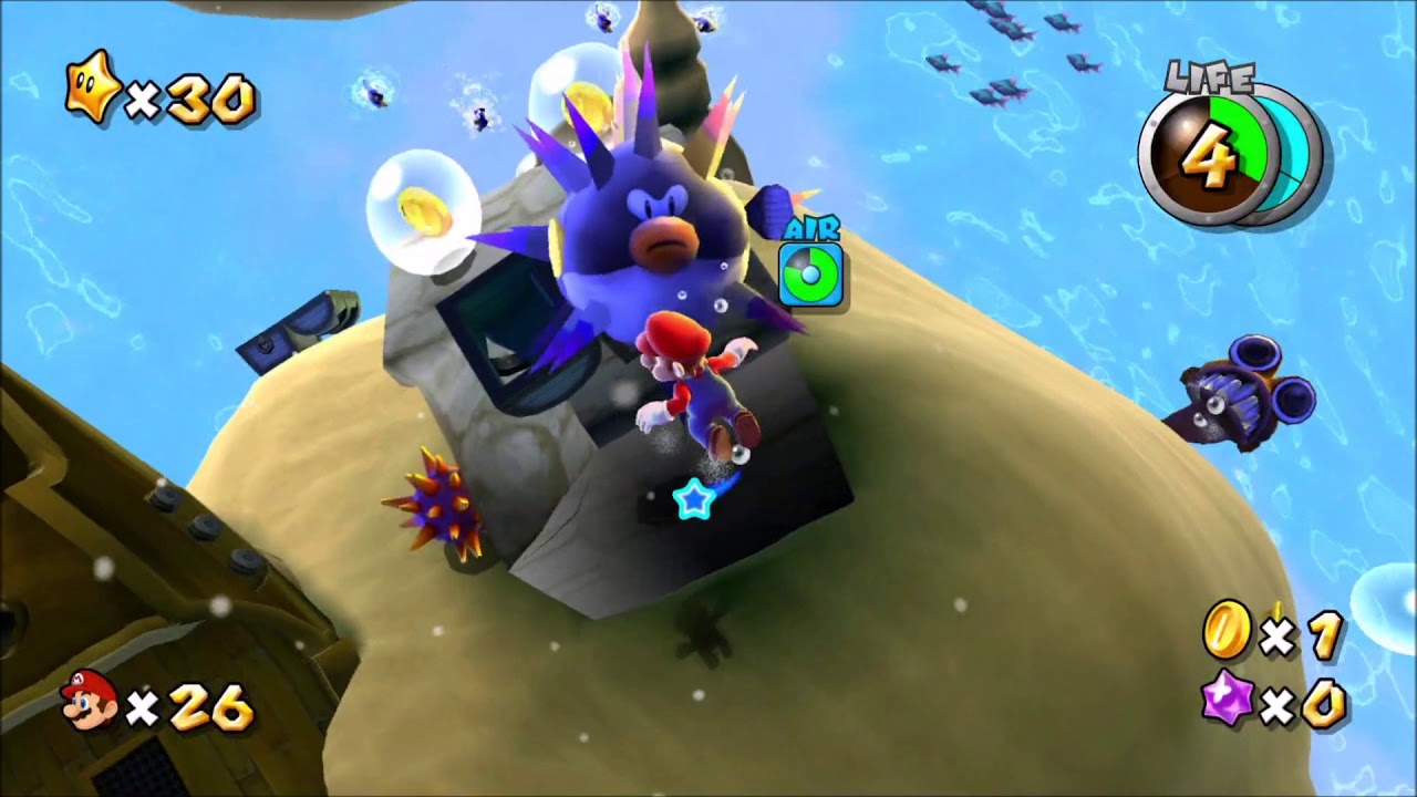 Super Mario Galaxy - Drip Drop Galaxy - Giant Eel Outbreak - YouTube