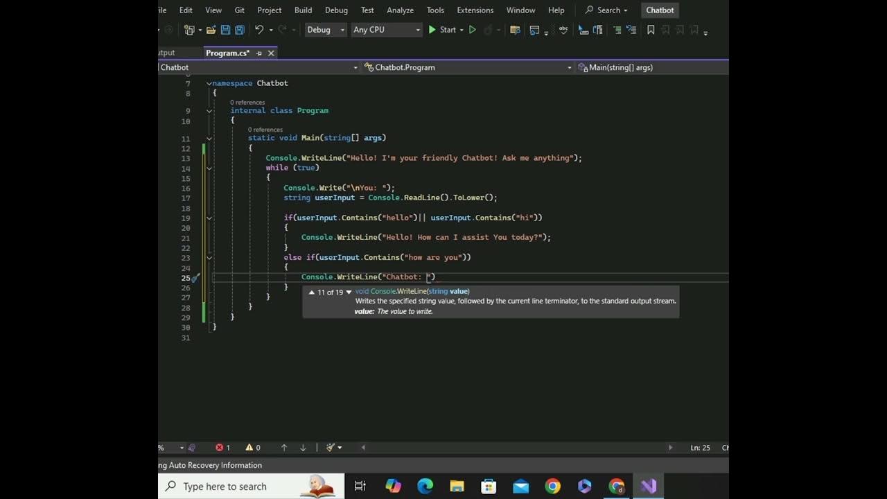 chatbot using c# | chatbot csharp | visual studio - YouTube