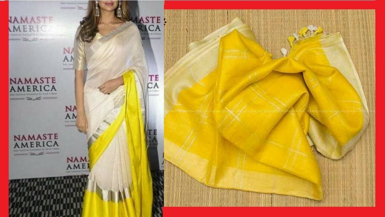 2018 Latest Pure Linen Sarees Collections || Cotton Silk Sarees Designs ...