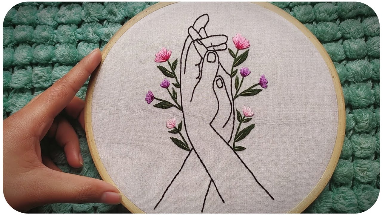 Floral hand Embroidery Tutorial | Satisfying Video | Embroidery For ...