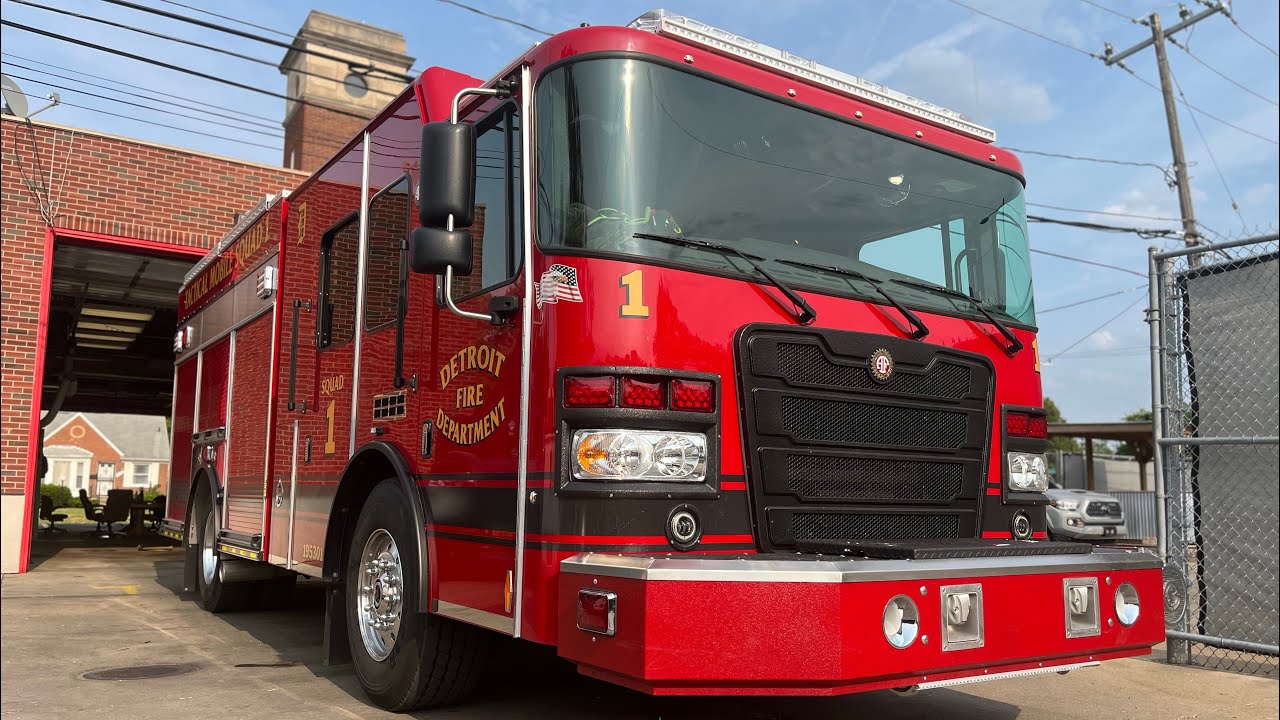 Brand New Detroit Fire Department Squad 1 Walk Around - YouTube
