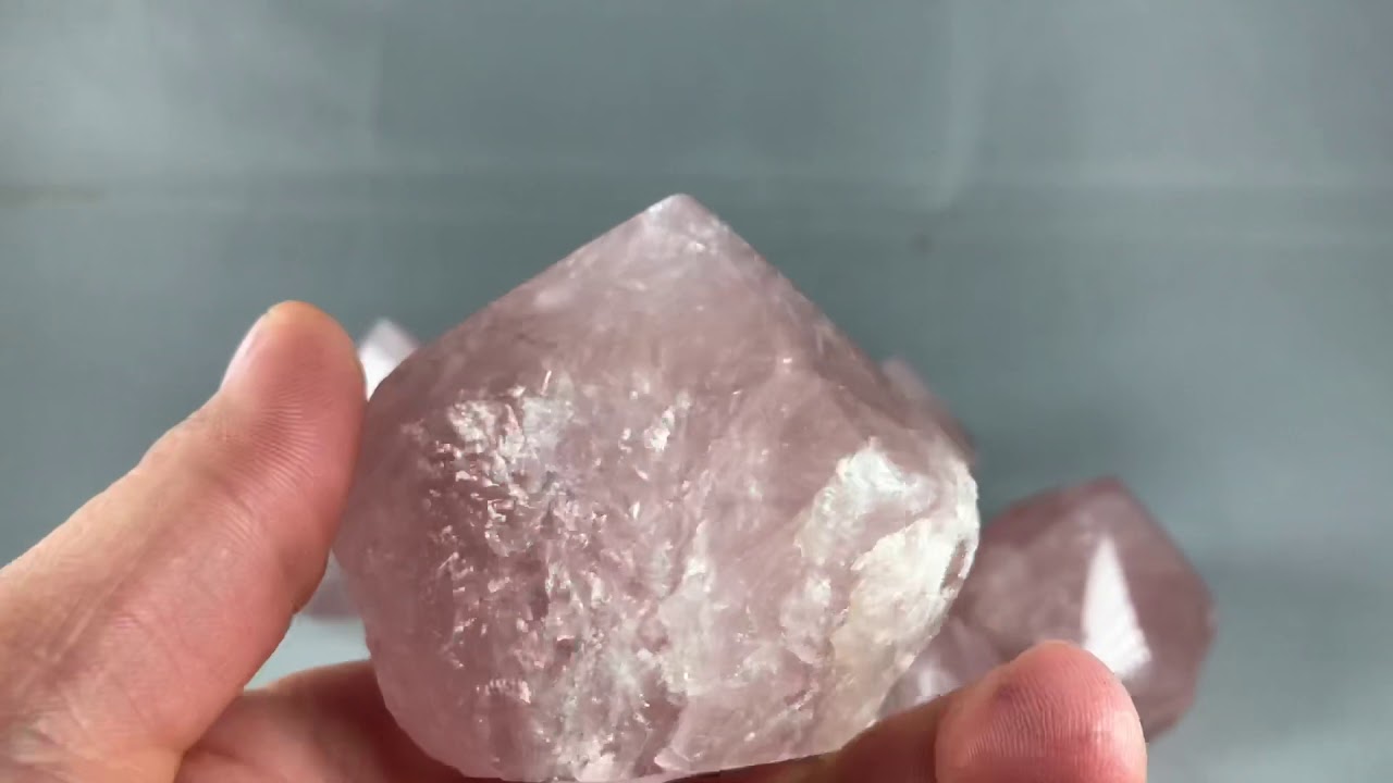 Stunning Rose Quartz Cut base / polished points / freestanding rough ...